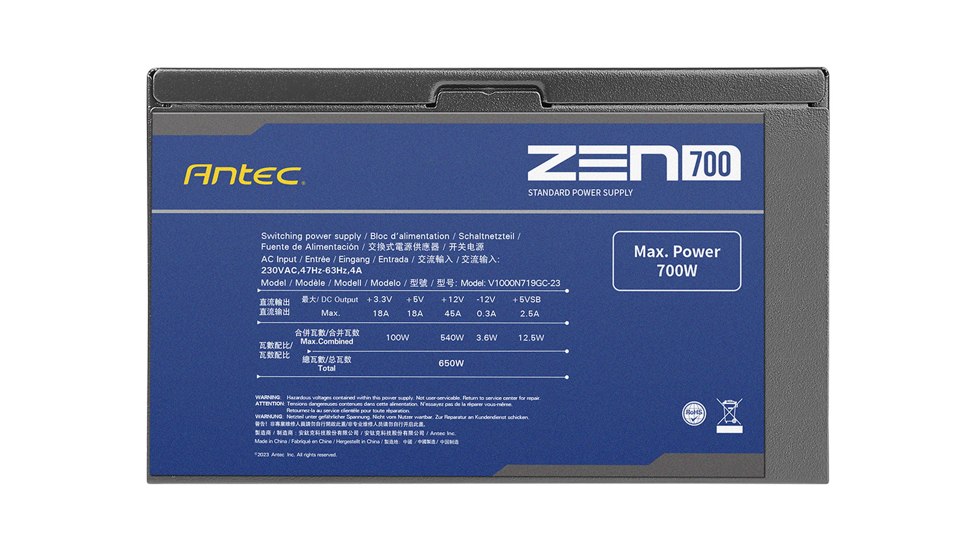 Nguồn ANTEC ZEN 700 (700W / 230v / Non-Modular)