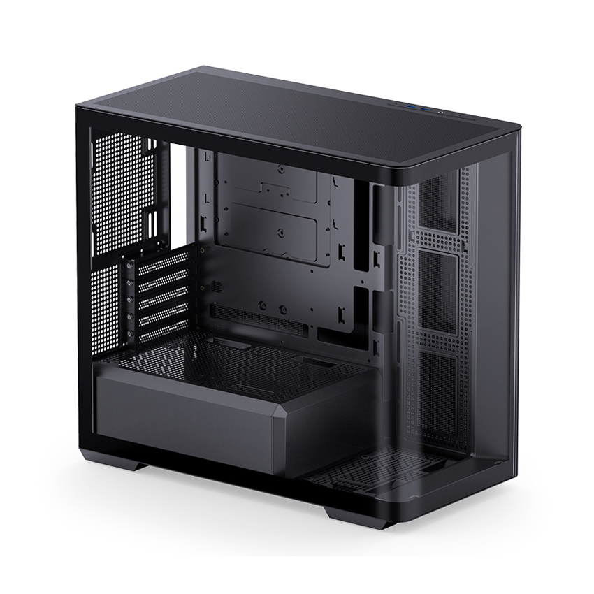 Vỏ case Jonsbo D300 Black (mATX/Mid Tower/Màu Đen/Kính Cong)