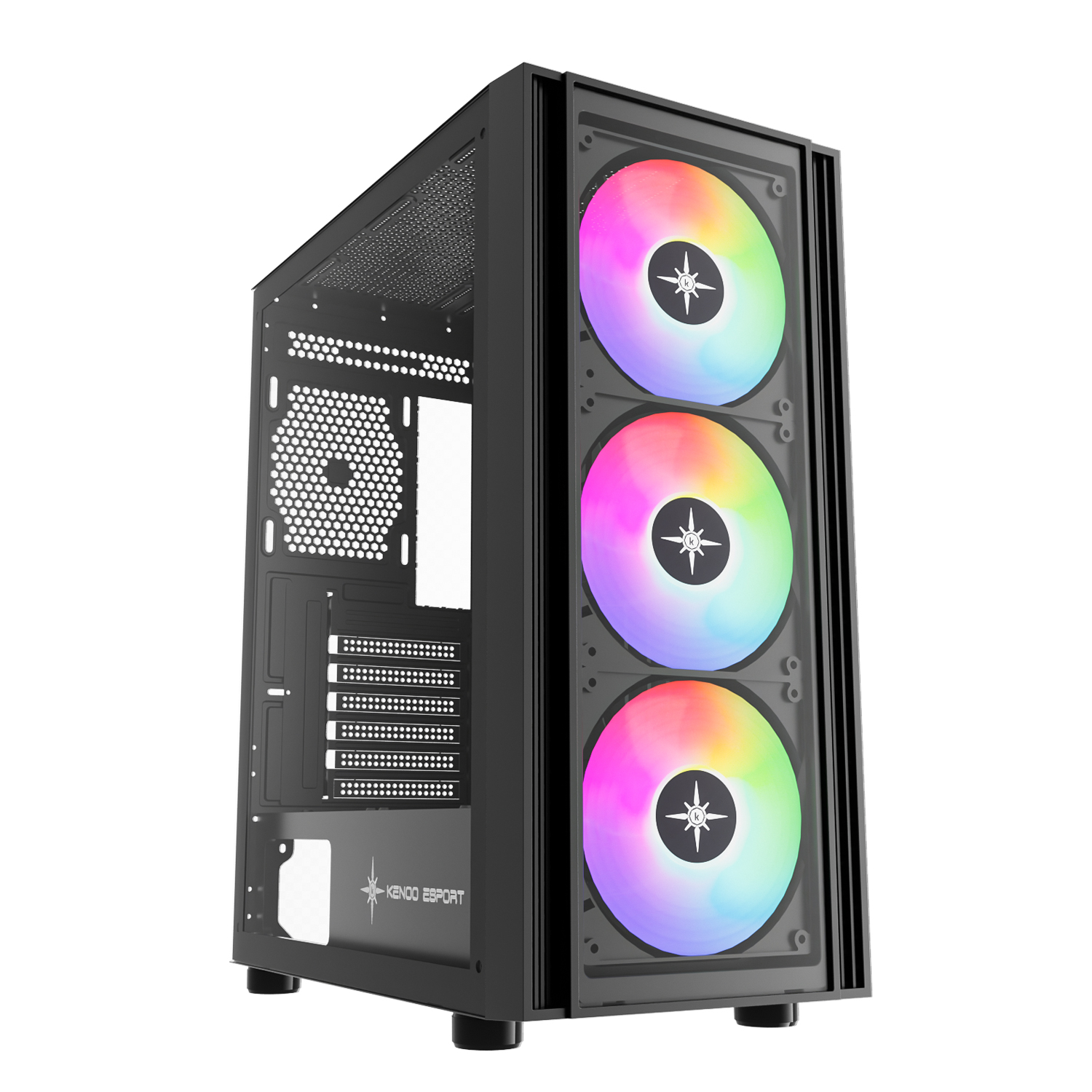 Vỏ Case KENOO ESPORT EK700 (E-ATX/Mid Tower/3 Fan/Đen)