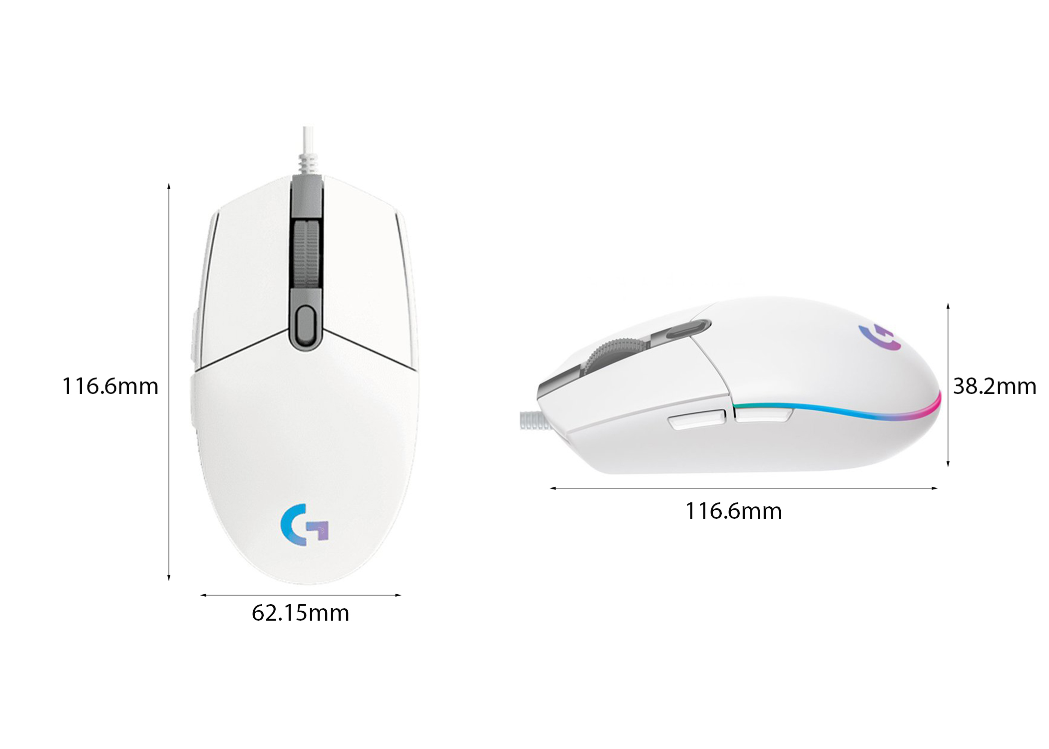 Chuột game Logitech G102 Gen2 White (USB/RGB/Trắng)